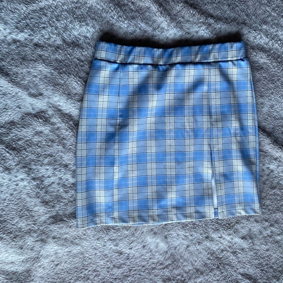 French Kiss | Skirts | French Kiss Blue Plaid Mini Skirt Womans Large ...
